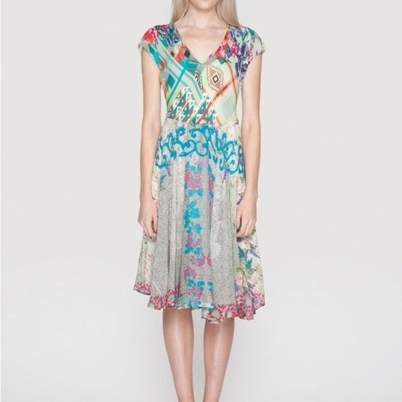 Johnny Was | Dresses | Johnny Was Cupra Rayon Midi Dress Colorful Boho ...